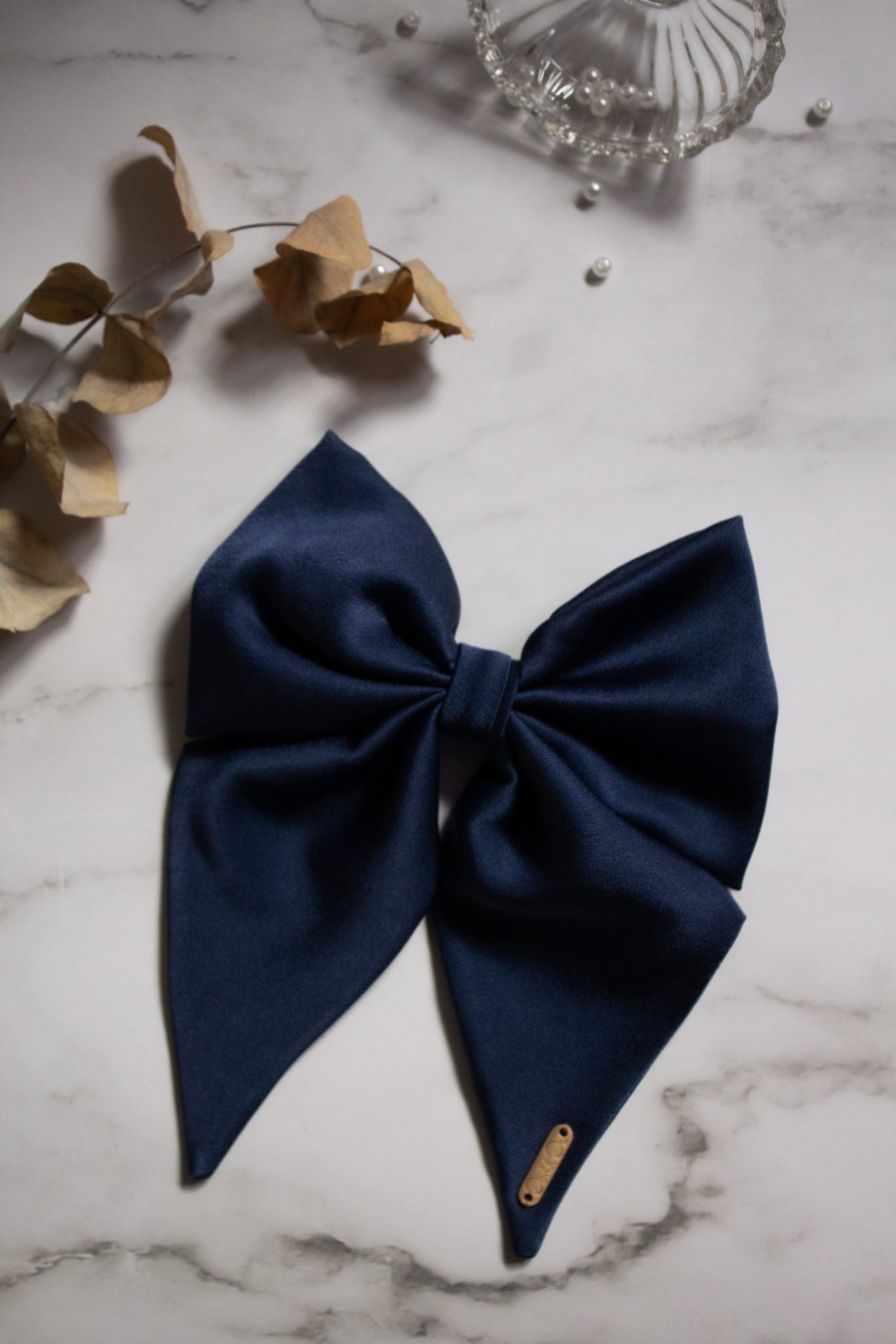 Lazo XL seda azul marino • Davidi Dú • Maxi lazo Satén Azul Marino