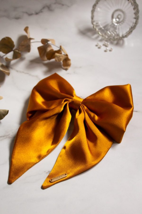 Maxi lazo XL satén mostaza • Davidi Dú • Maxi lazo Satén Mostaza