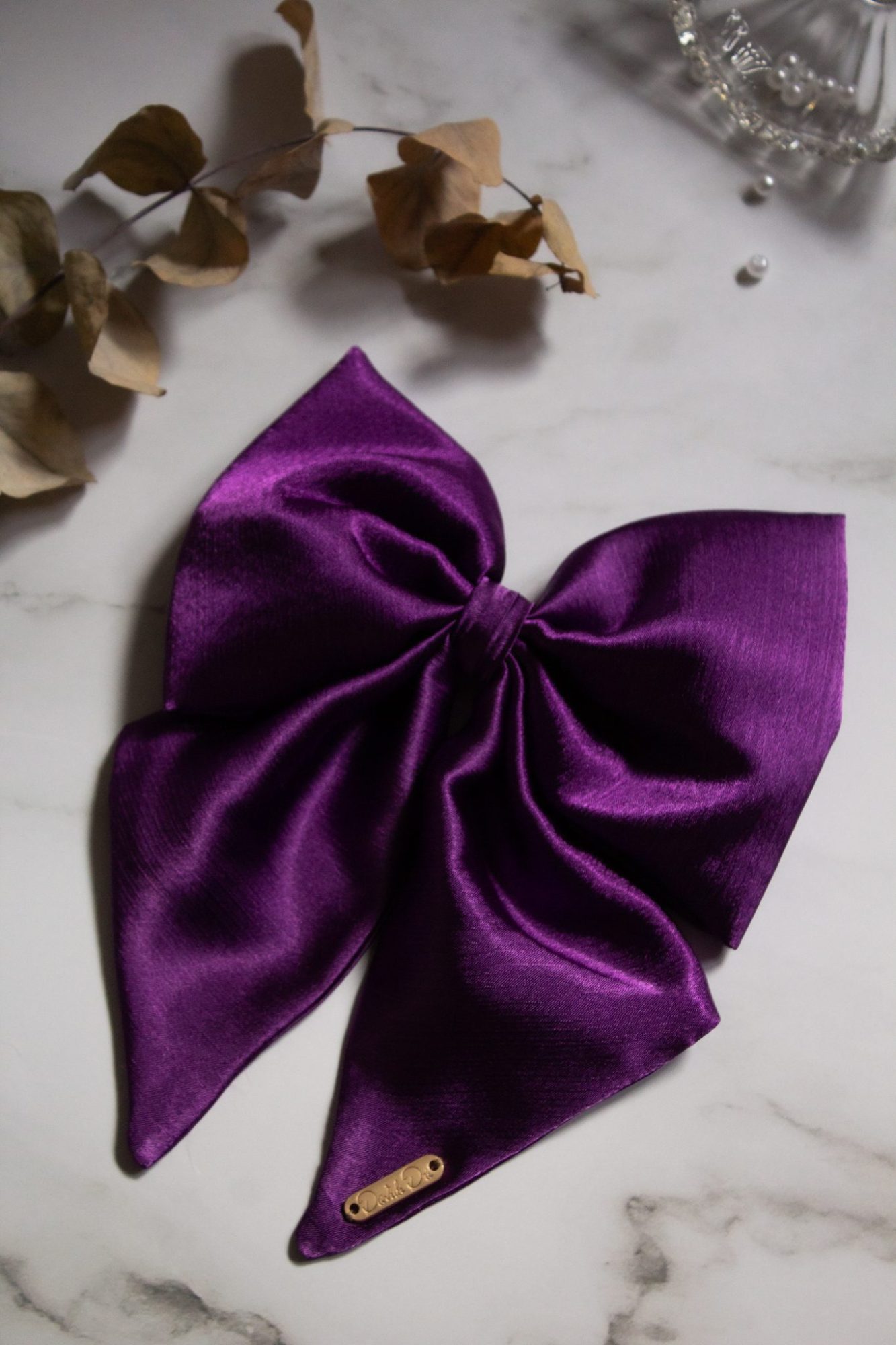 Maxi lazo XL satén morado • Davidi Dú